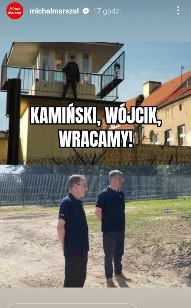 Mariusz i Maciej zapozowali przy słynnej granicy. Wszyscy patrzą na ...