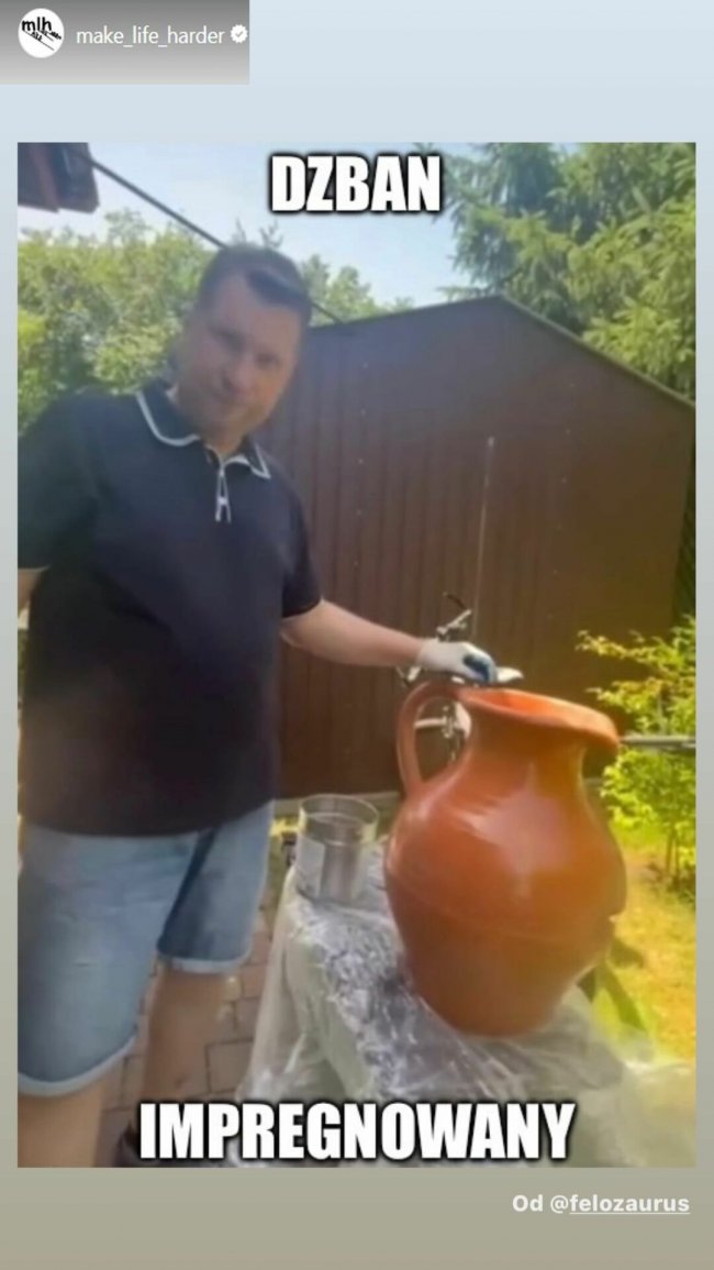 Przemysław od dzbana postawił swój dzban w ogródku. Miało wyjść ...